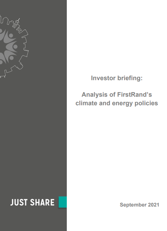 Analysis of FirstRand’s climate & energy policies - Just Share